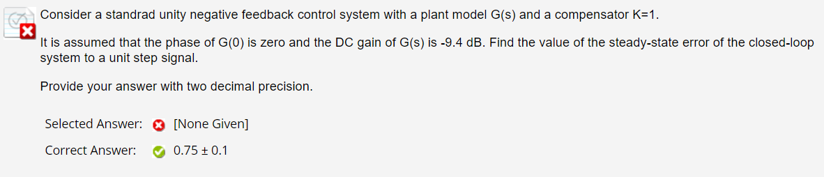 Solved Consider a standrad unity negative feedback control | Chegg.com