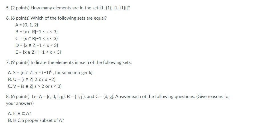 Solved ( 2 ﻿points) ﻿How many elements are in the set | Chegg.com
