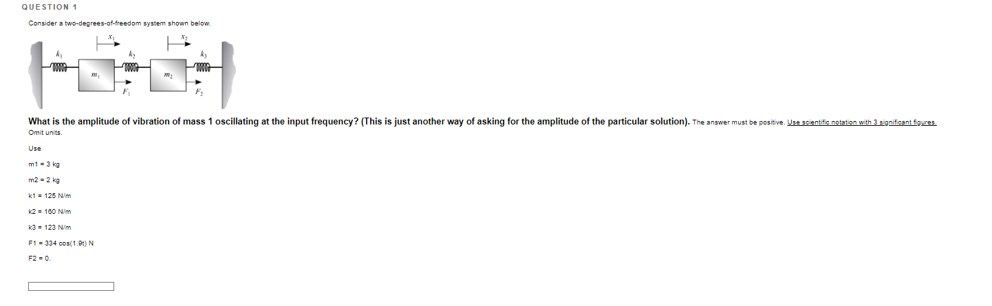 Solved Consider a two-degrees-of-freedom system shown below. | Chegg.com