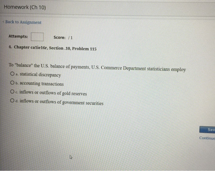 Solved Homework (Ch 10) Back to Assignment Attempts: Score: | Chegg.com