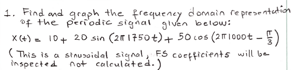 Solved 1. Find and graph the frequency domain representation | Chegg.com