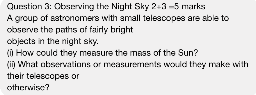 Solved Question 3: Observing the Night Sky 2+3 =5 marks A | Chegg.com
