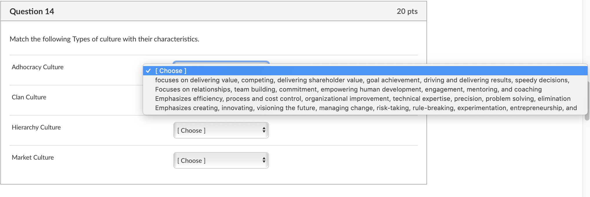 Solved Match the following Types of culture with their | Chegg.com