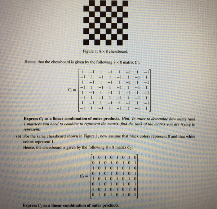 Solved Figure 1: 8 x 8 chessboard. Hence, that the | Chegg.com