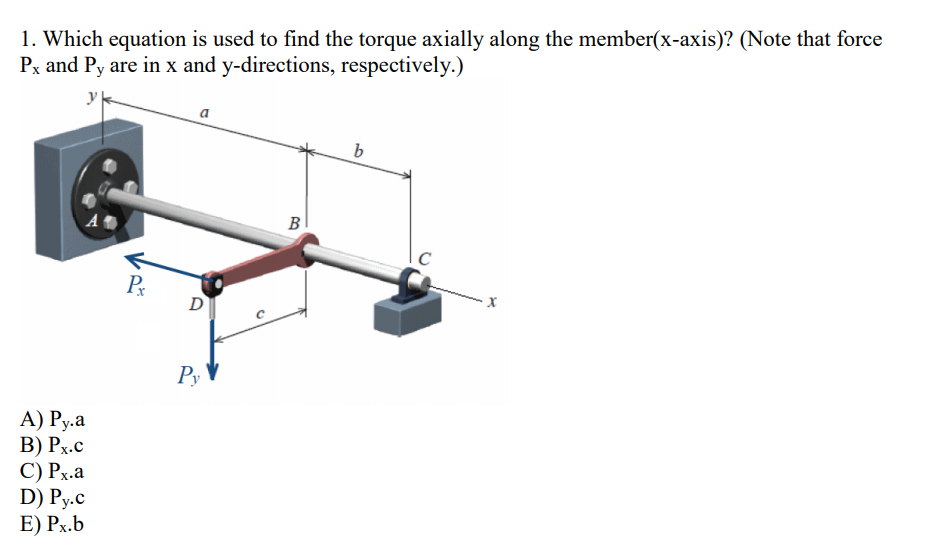 Solved 1. Which equation is used to find the torque axially | Chegg.com