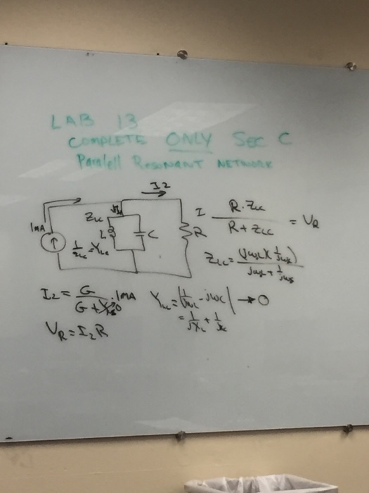Solved C. PARALLEL RESONANT NETWORK 1. Consider the parallel | Chegg.com