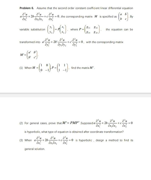 Solved Problem 6. Assume that the second order constant | Chegg.com