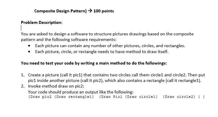 Solved Composite Design Pattern → 100 Points Problem