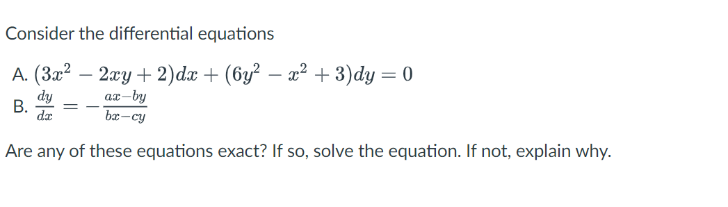 Solved Consider the differential | Chegg.com