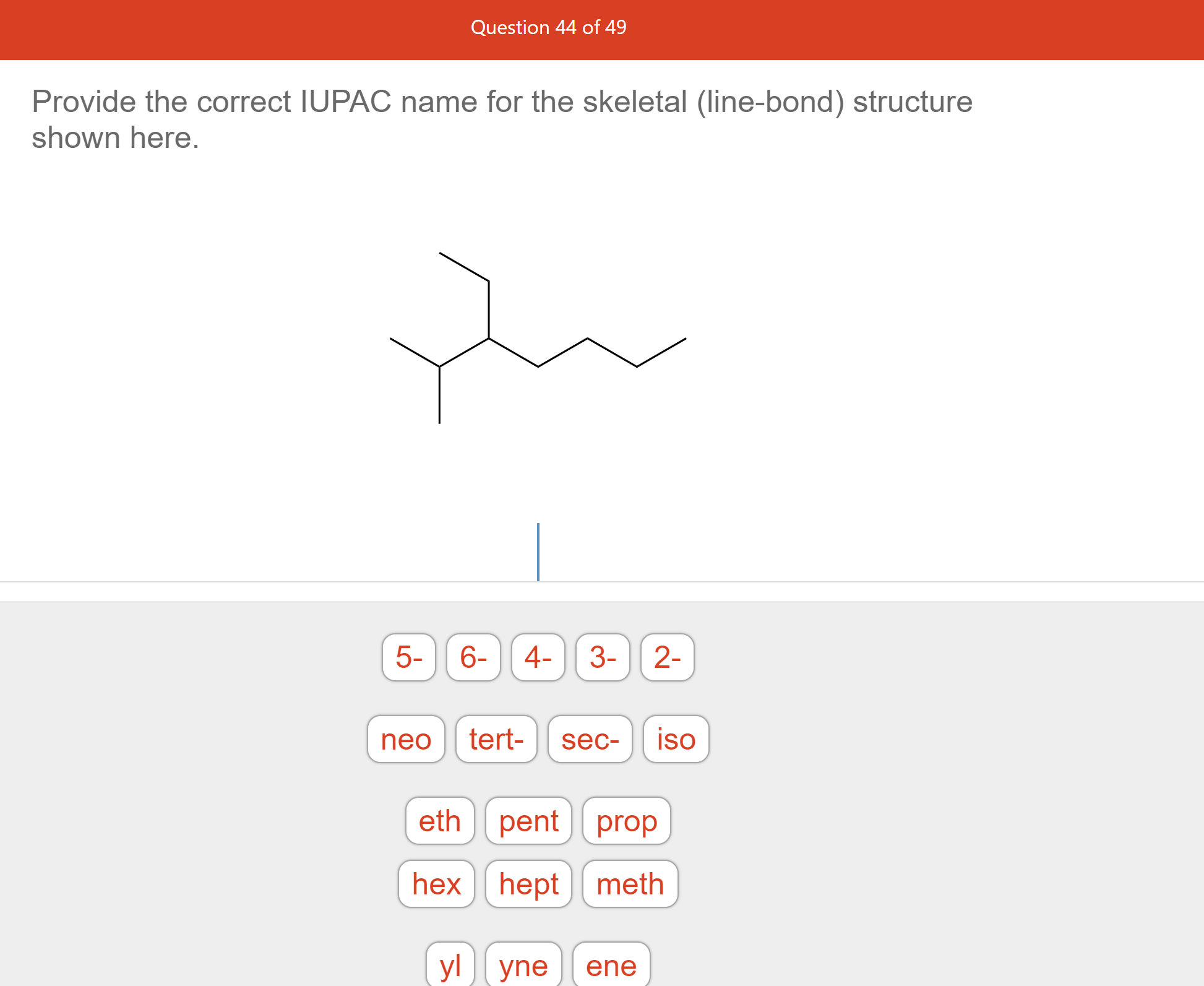 Solved Provide the correct IUPAC name for the skeletal | Chegg.com