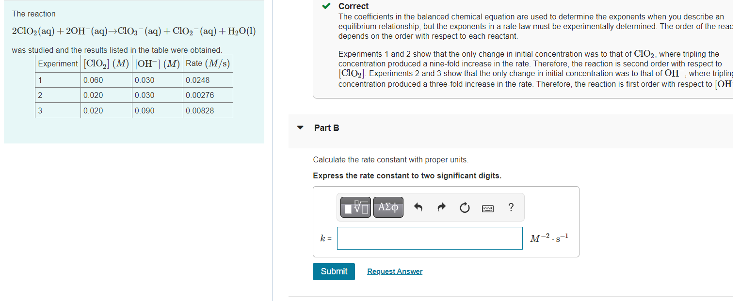 Solved The reaction | Chegg.com