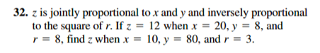 Solved 32. z is jointly proportional to x and y and | Chegg.com