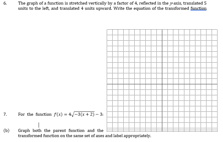 Solved The graph of a function is stretched vertically by a | Chegg.com