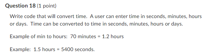 Solved Question 18 (1 point) Write code that will convert | Chegg.com