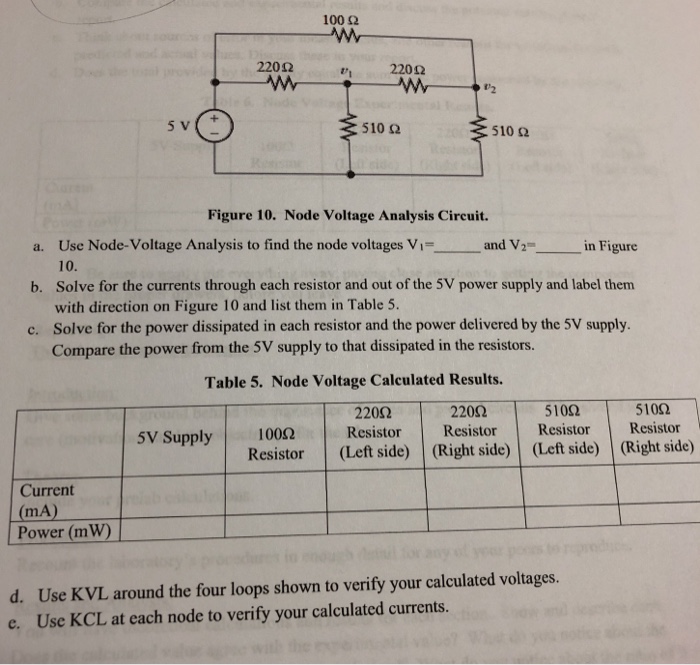 Solved 100 2 2202 0'2 510Ω 510 Ω Figure 10. Node Voltage | Chegg.com