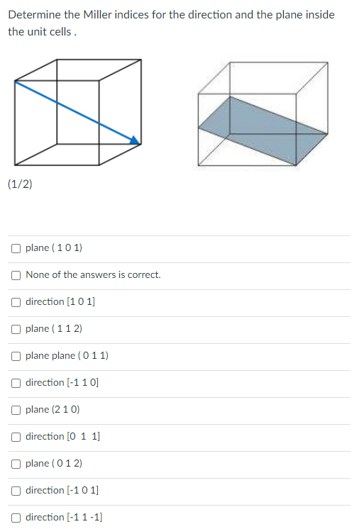 Solved Determine the Miller indices for the direction and | Chegg.com
