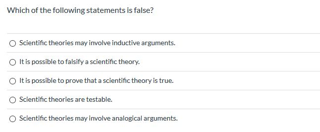 Solved Which of the following statements is false? | Chegg.com