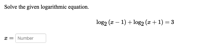 Solved Solve the given logarithmic equation. | Chegg.com