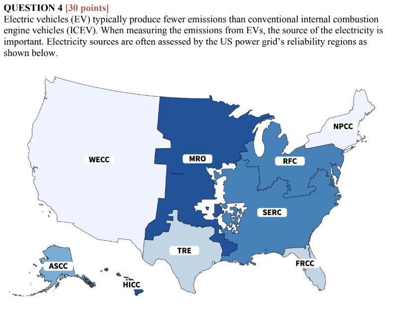 QUESTION 4 [30 points] Electric vehicles (EV) | Chegg.com