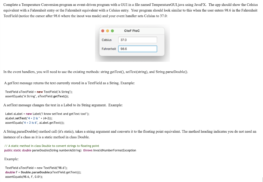 Solved Complete a Temperature Conversion program as | Chegg.com