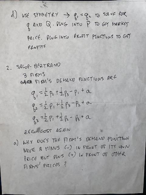 Solved Help me, question 2A, 2B, and 2C please 2) | Chegg.com