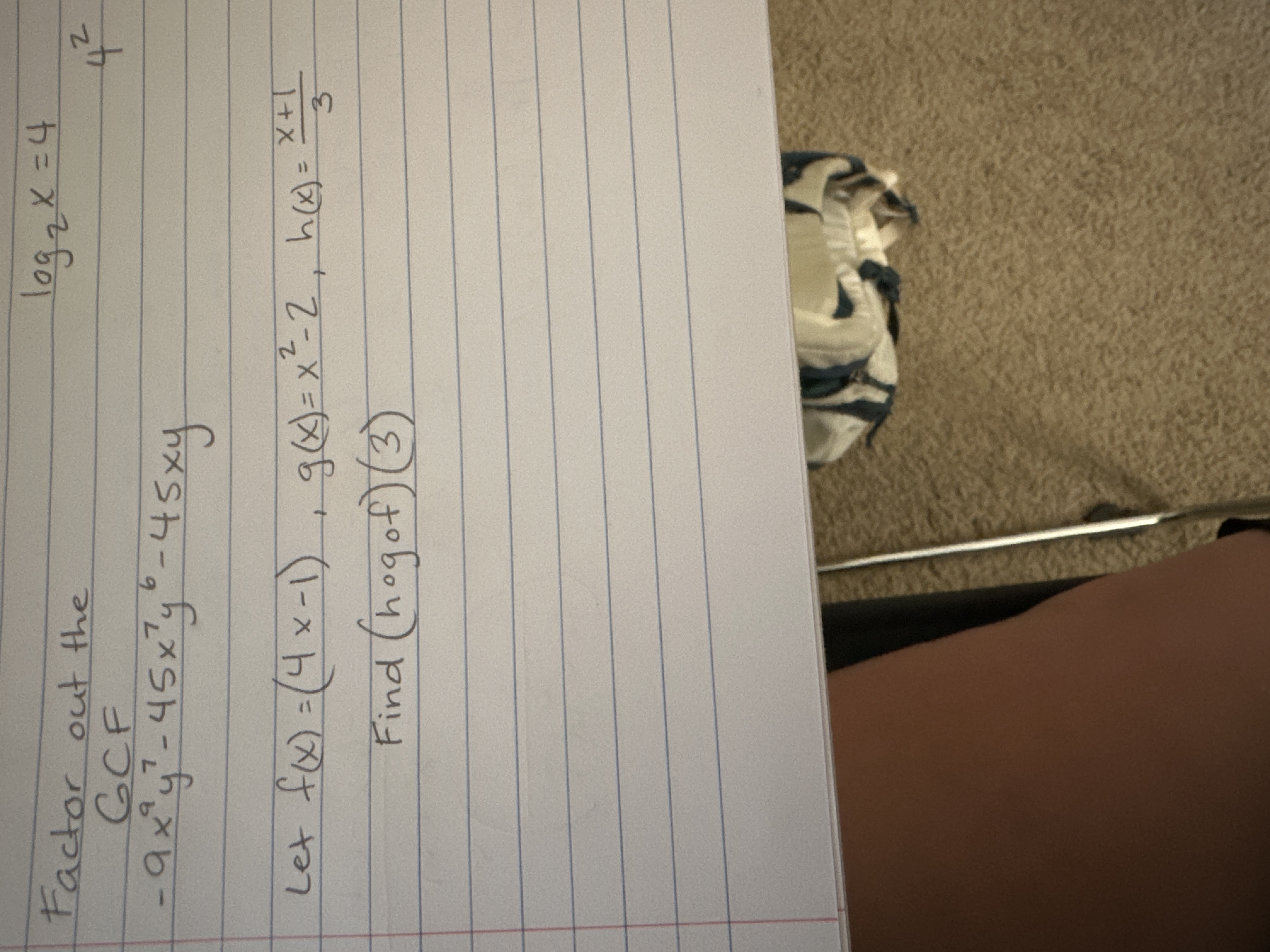 Solved Let f(x)=(4x-1),g(x)=x2-2,h(x)=x+13Find (h@g@f)(3) | Chegg.com