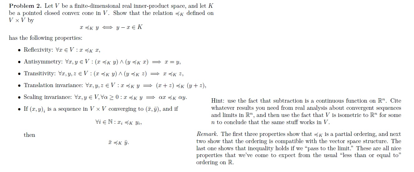 Solved Problem 2. Let V be a finite-dimensional real | Chegg.com