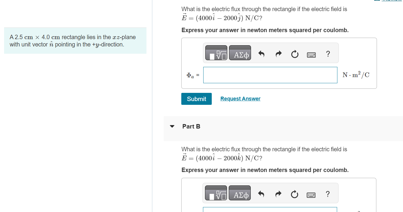Solved What is the electric flux through the rectangle if | Chegg.com