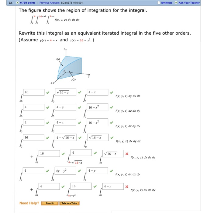 Solved 32. 0.76/1 points | Previous Answers SCalcET8 | Chegg.com
