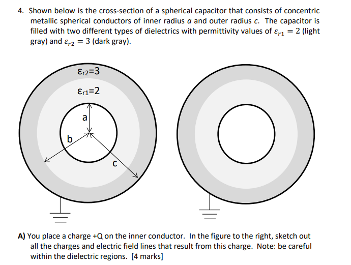 4. Shown below is the cross-section of a spherical | Chegg.com