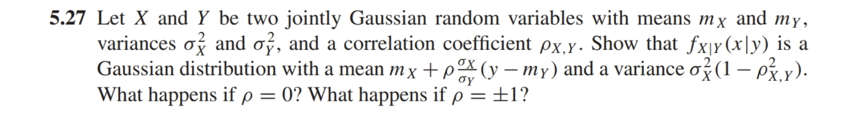 Solved 5.27 Let X and Y be two jointly Gaussian random | Chegg.com