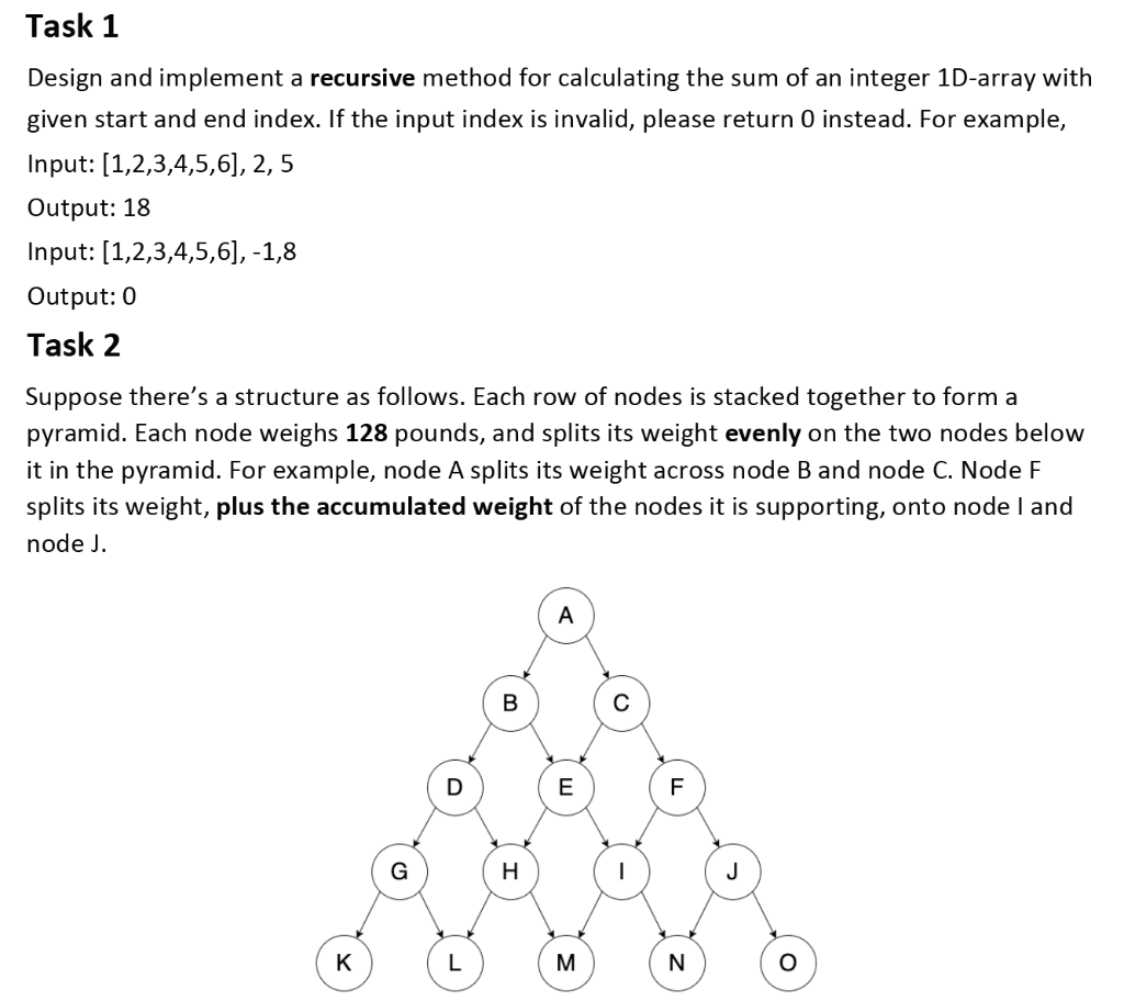 Solved Task 1 Design and implement a recursive method for | Chegg.com