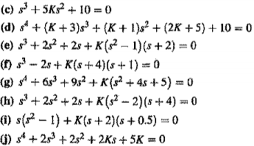 Solved 7-14. The characteristic equations of linear control | Chegg.com