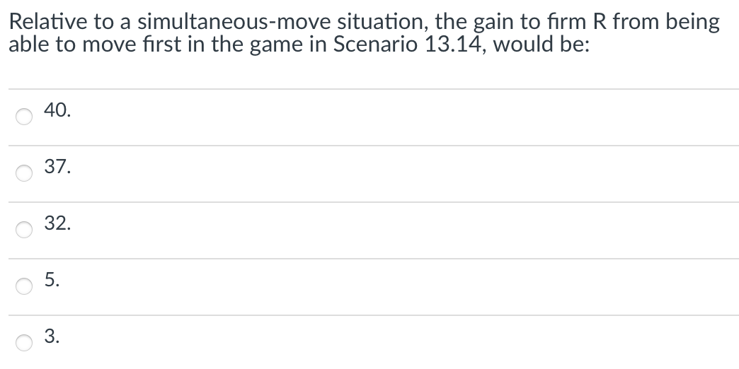 Solved Relative to a simultaneous-move situation, the gain | Chegg.com