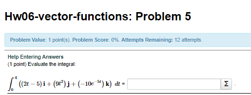Solved Hw06 Vector Functions Problem 5 Problem Value 1 