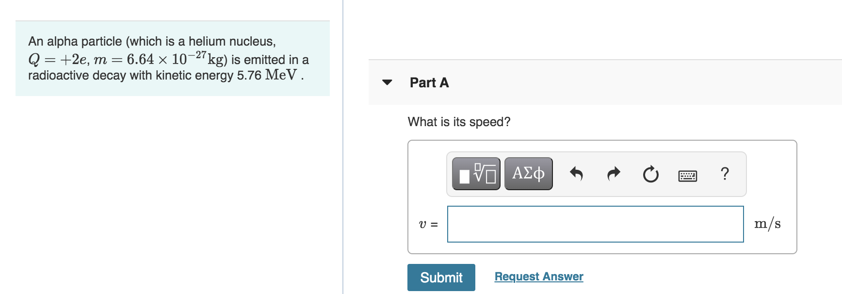 Solved An alpha particle (which is a helium nucleus, Q= +2e, | Chegg.com