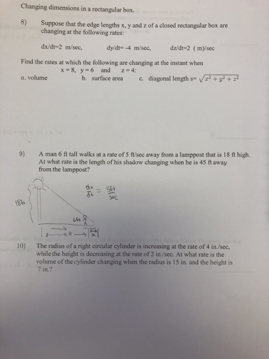 Solved Changing dimensions in a rectangular box. S) Suppose | Chegg.com