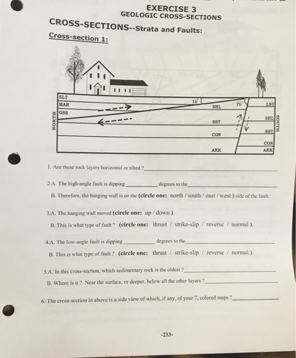 Solved EXERCISE 3 GEOLOGIC CROSS-SECTIONS | Chegg.com