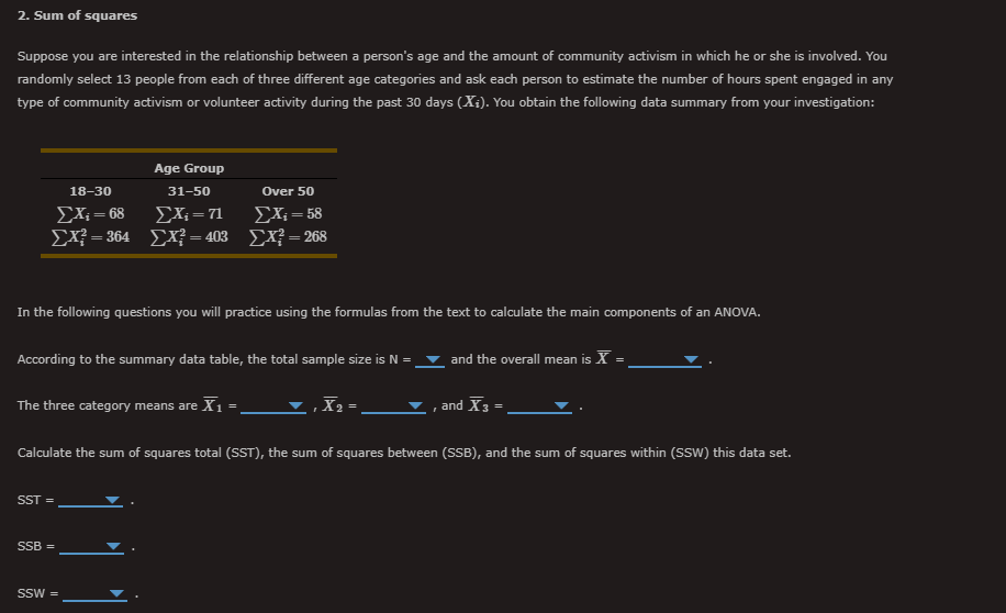 Solved 2. Sum of squares Suppose you are interested in the | Chegg.com