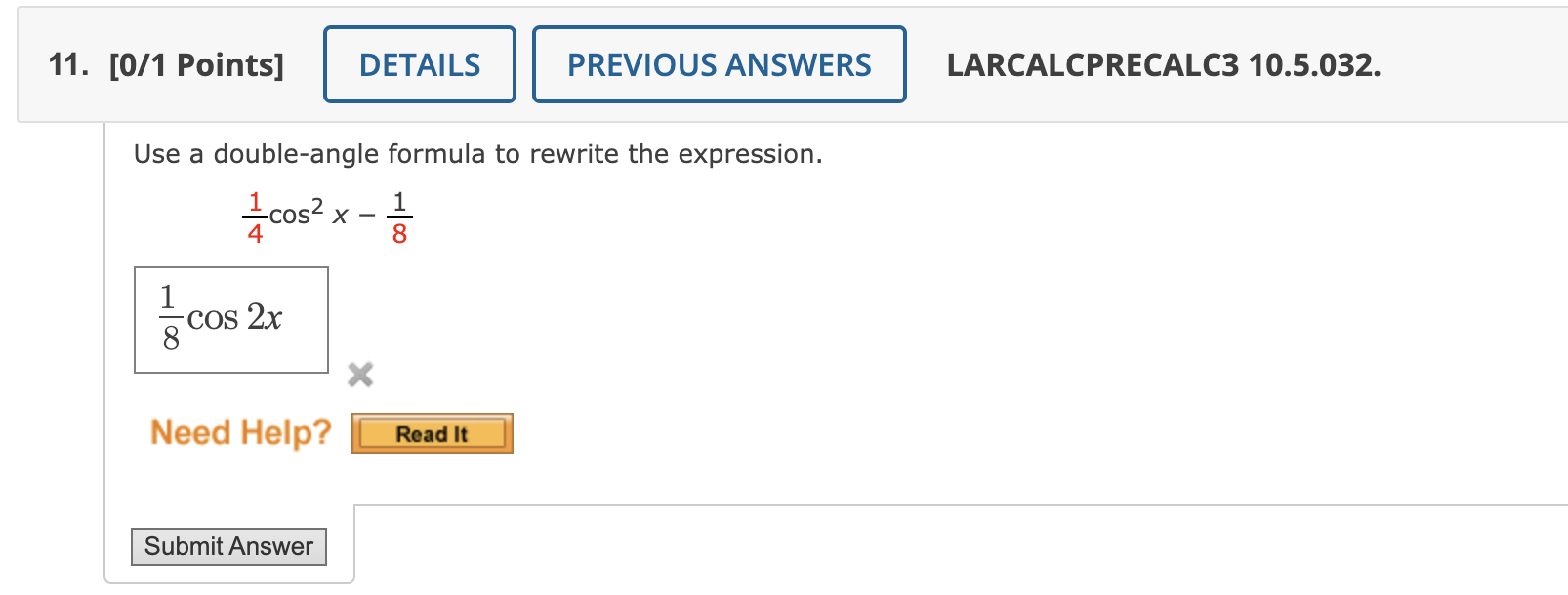 Solved Use a double-angle formula to rewrite the expression. | Chegg.com