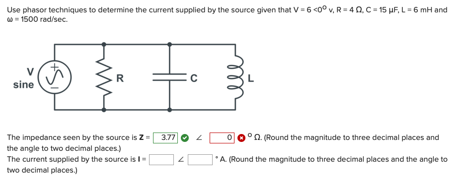 Solved Use phasor techniques to determine the current | Chegg.com