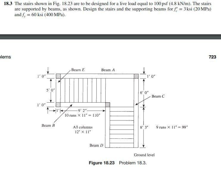 Solved 18.3 The stairs shown in Fig. 18.23 are to be | Chegg.com