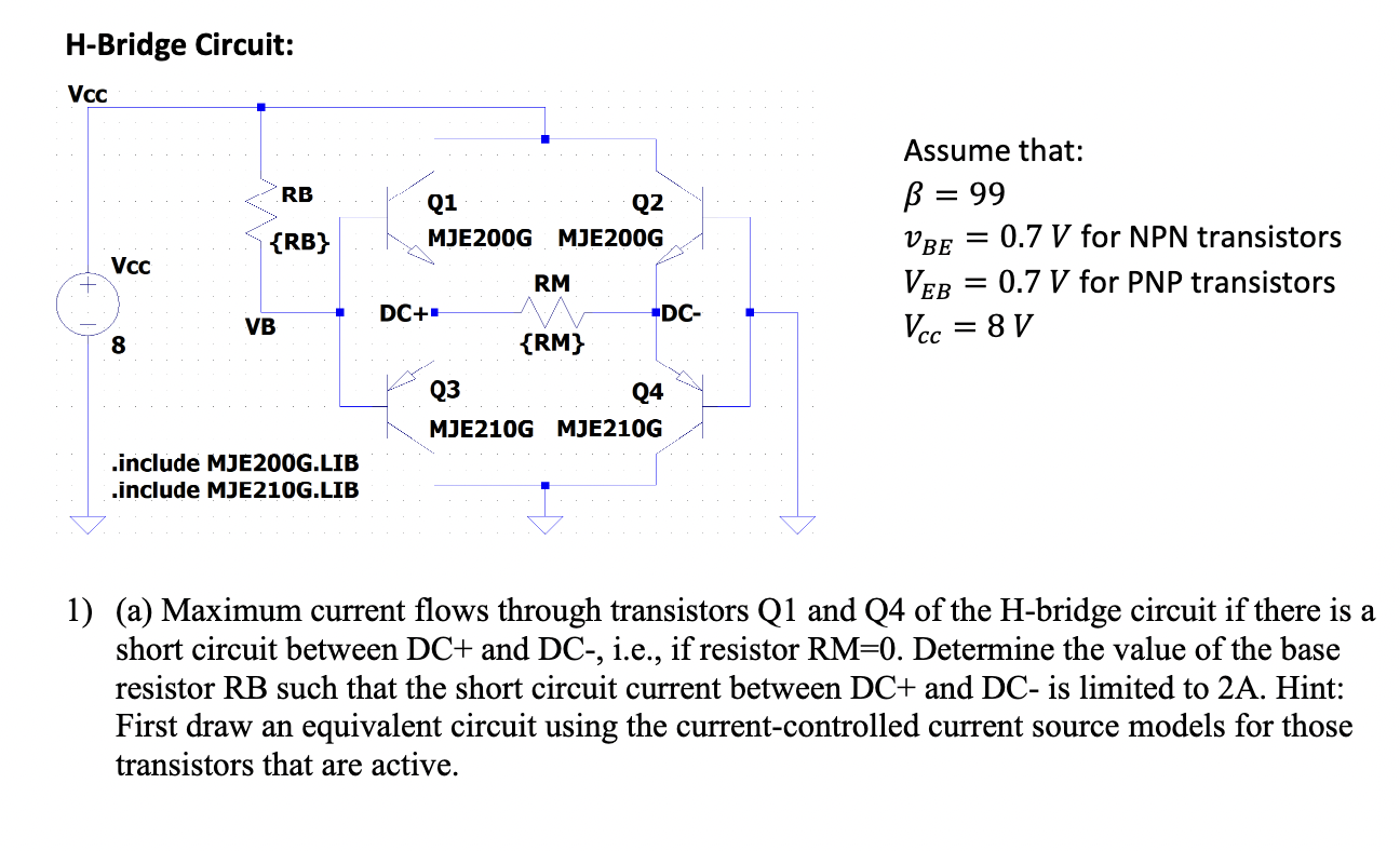 Solved (a) ﻿Maximum current flows through transistors Q1 | Chegg.com