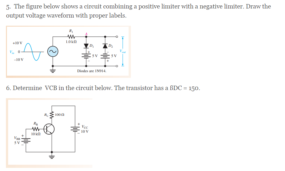 Solved 5. The figure below shows a circuit combining a | Chegg.com