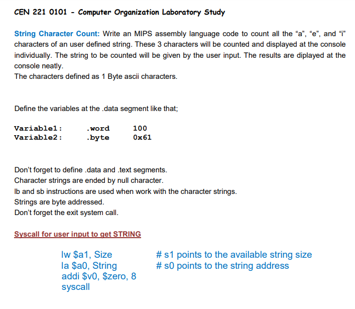 Solved CEN 221 0101 - Computer Organization Laboratory Study | Chegg.com