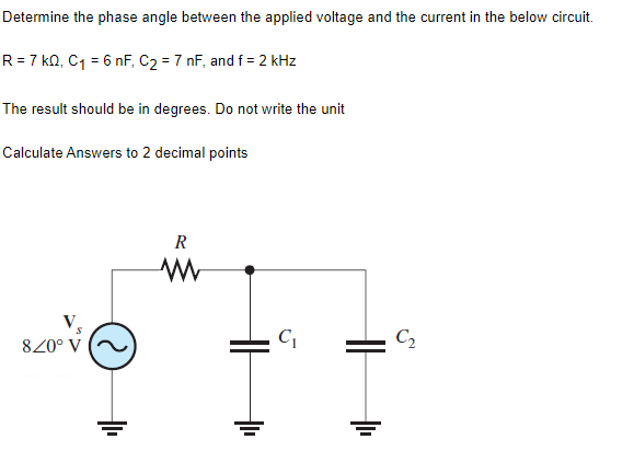 Solved Determine the phase angle between the applied voltage | Chegg.com
