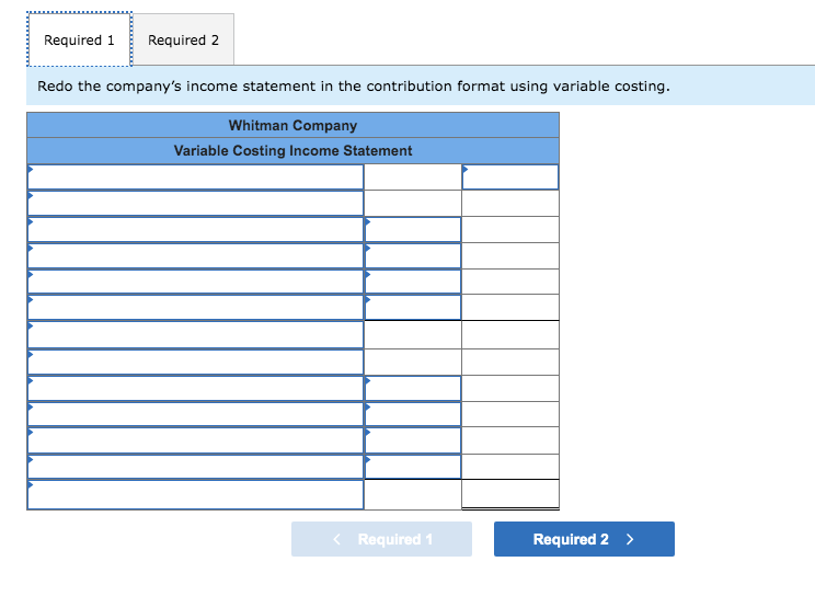 Solved Required 1 Required 2 Redo the company's income | Chegg.com