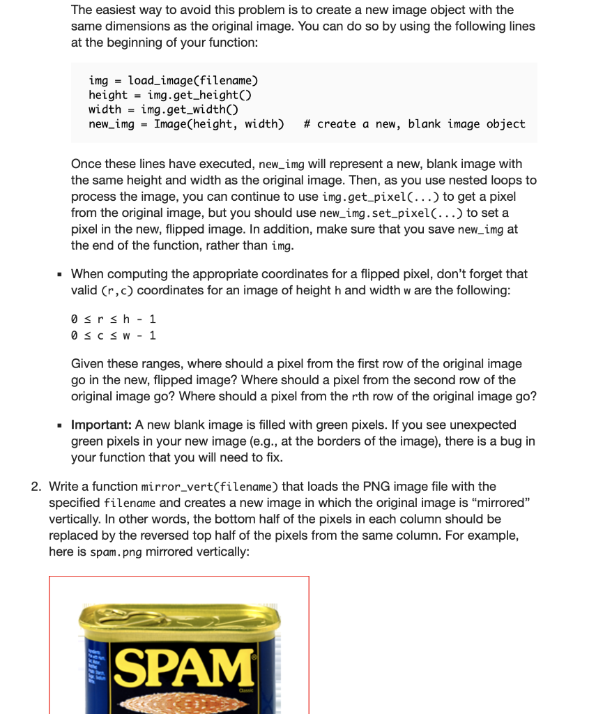 Solved Problem 4: Image processing, continued 30 points; | Chegg.com