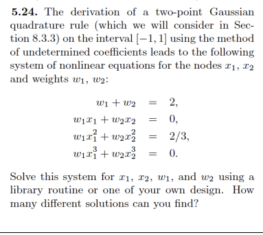 Solved 5.24. The derivation of a two-point Gaussian | Chegg.com