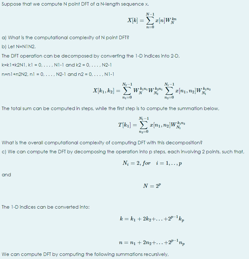Suppose that we compute N point DFT of a N-length | Chegg.com